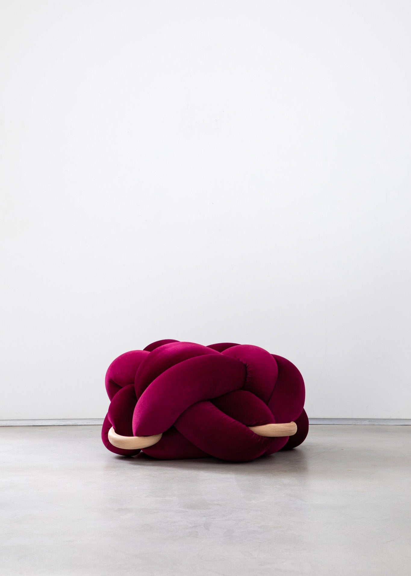 (L) Burgundy Knot Ottoman | Knots Studio