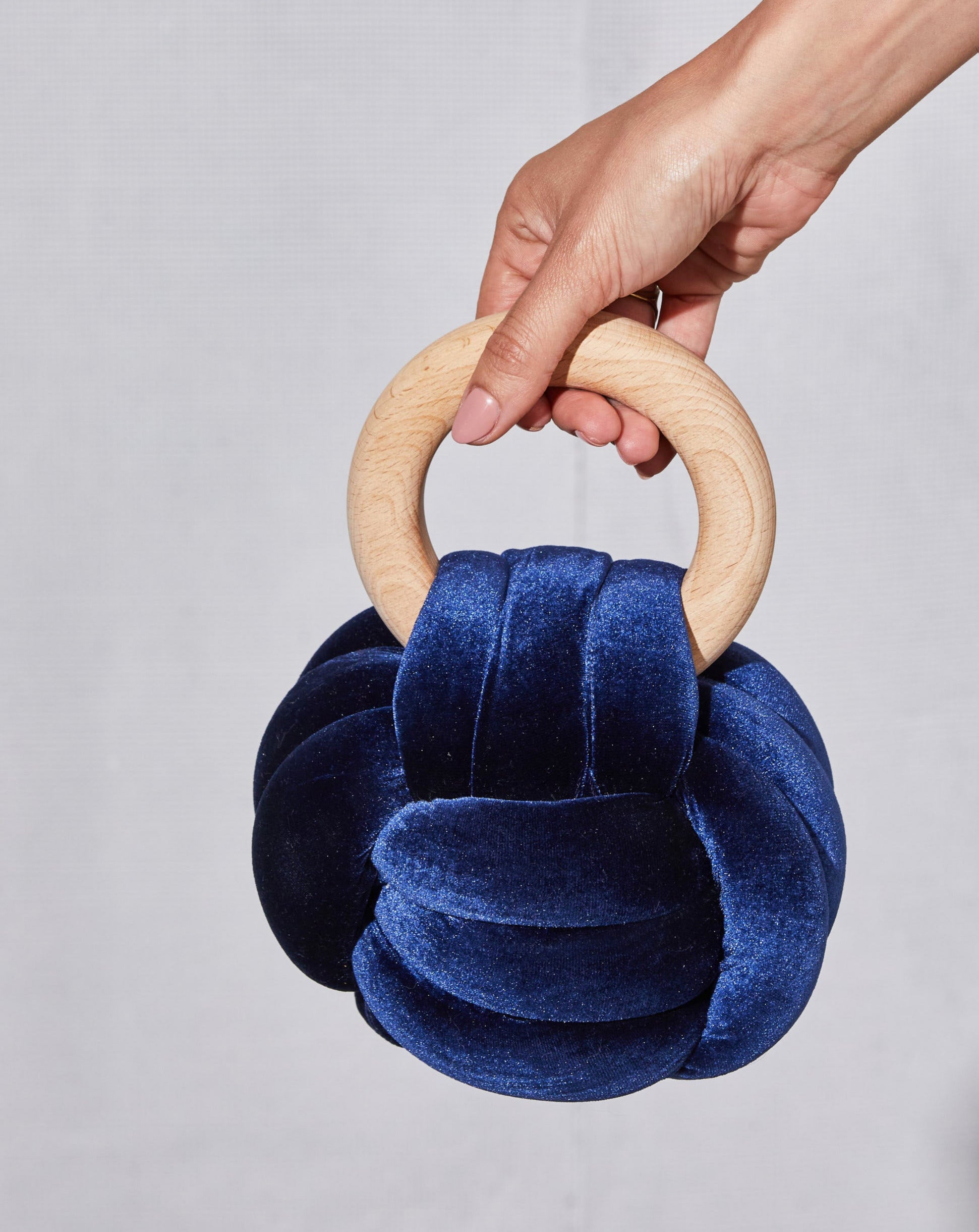 Midnight Blue Velvet Knot Door Stop\ Accent Piece | Knots Studio