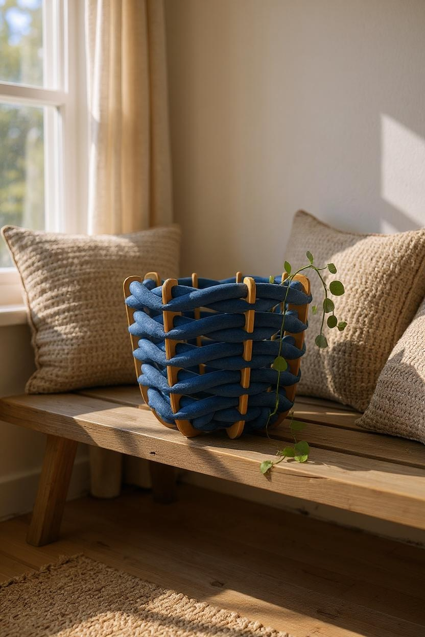 (M) Hull Basket in Cobalt Ultra suede | Knots Studio