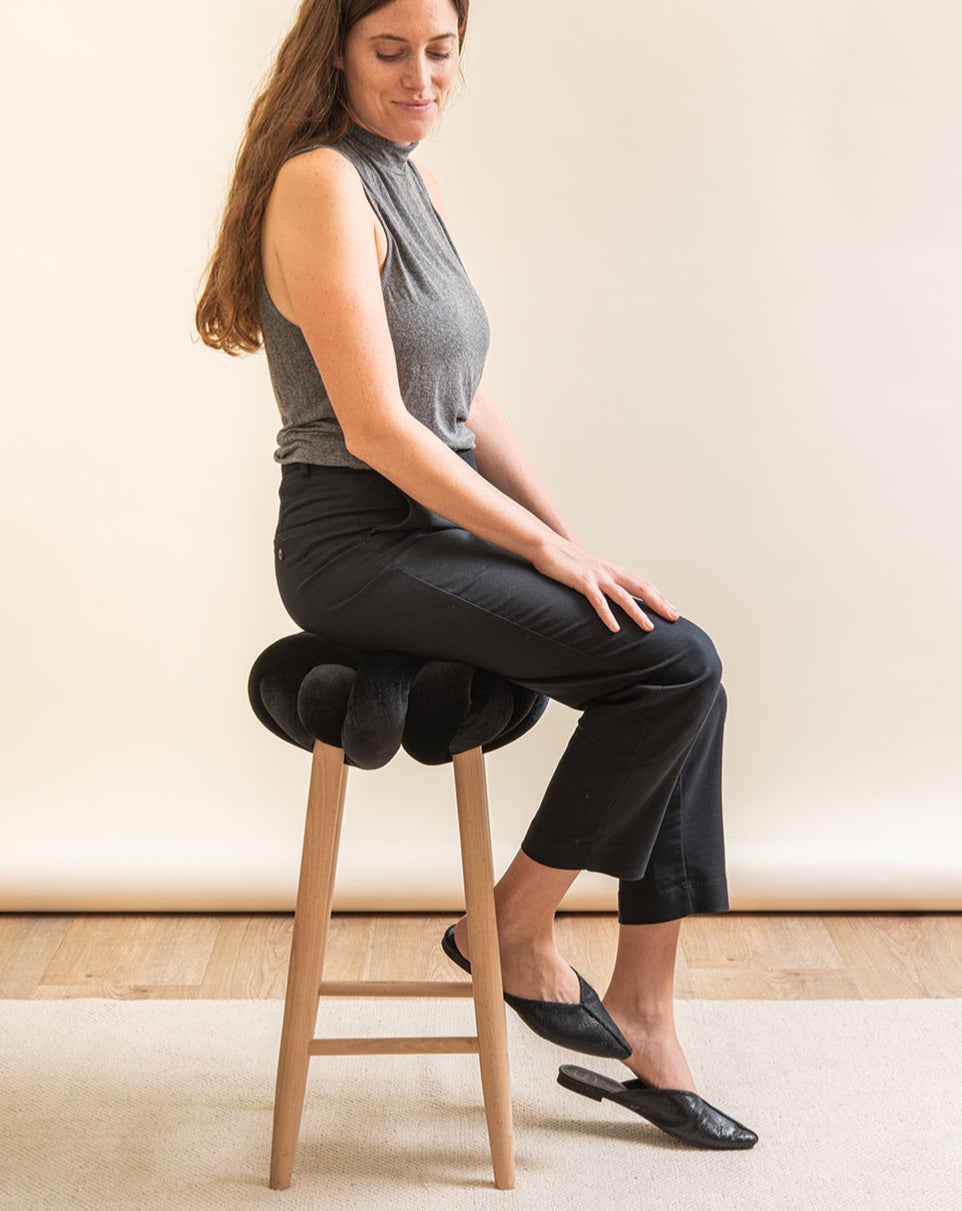 Black Velvet Knot Bar Stool — Knots Studio