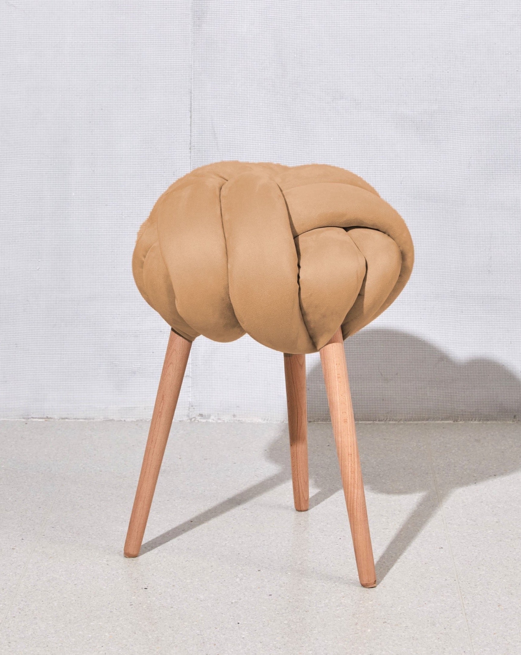 Camel Vegan suede Knot Stool | Knots Studio